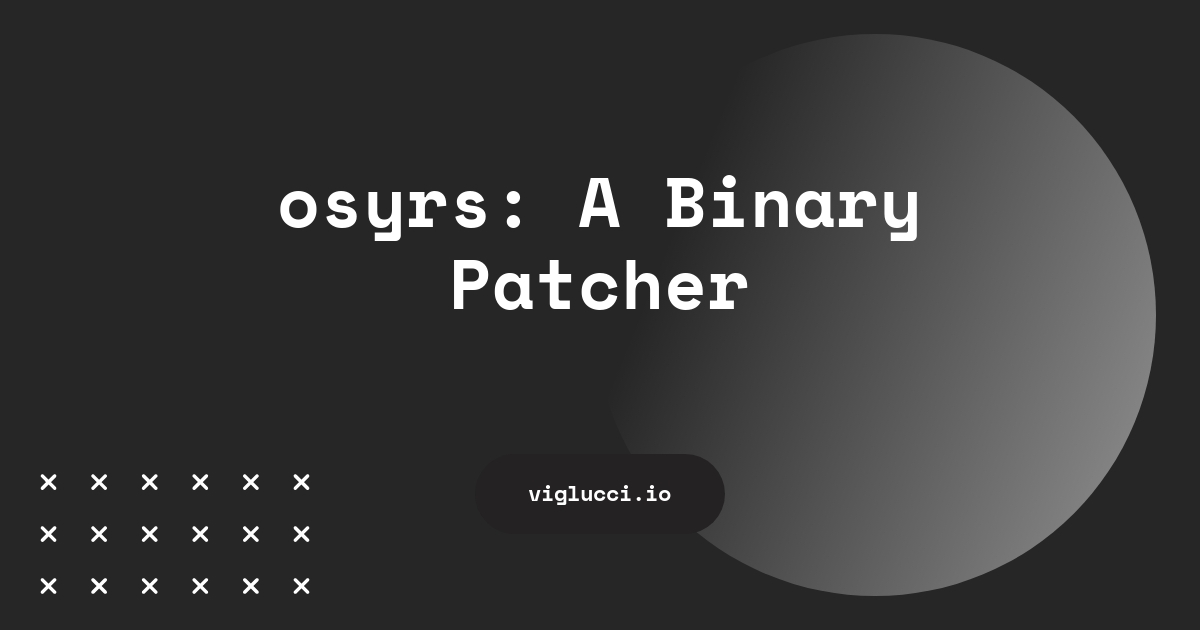 osyrs: A Binary Patcher - Kevin Viglucci